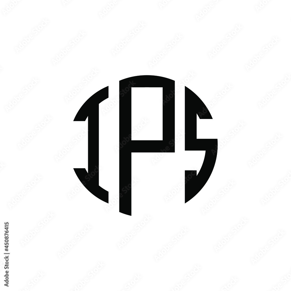 IPS letter logo design. IPS modern letter logo with black background ...