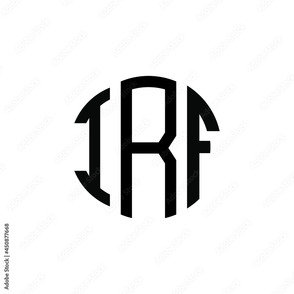 IRF letter logo design. IRF modern letter logo with black background ...