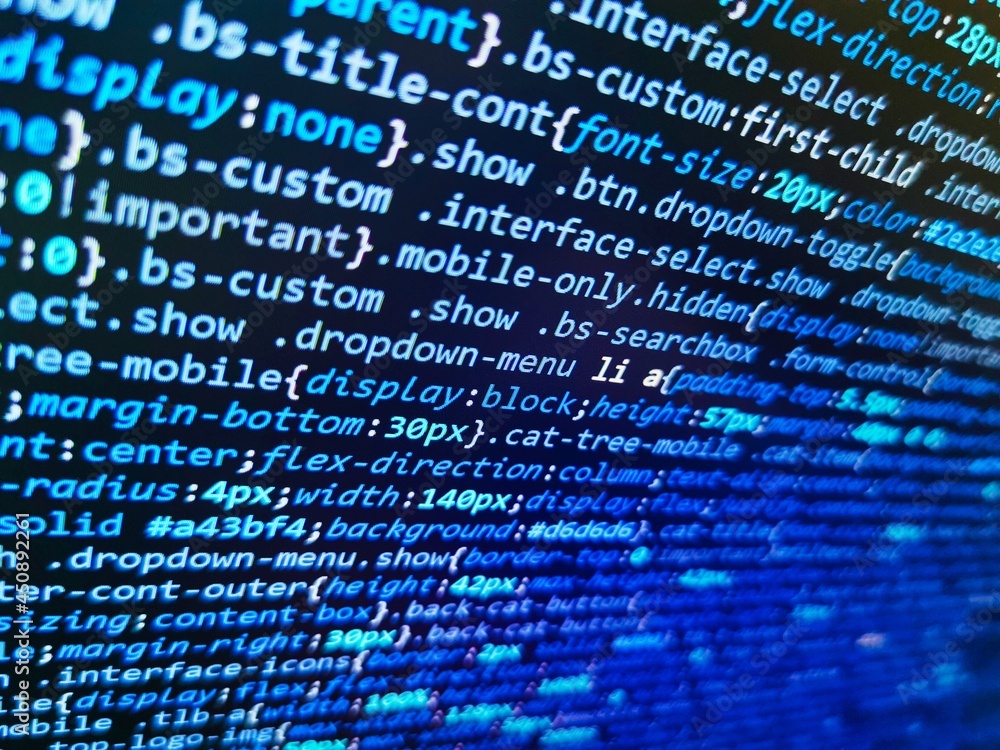 Programming Code Abstract Technology Background Of Software Developer And Computer Script