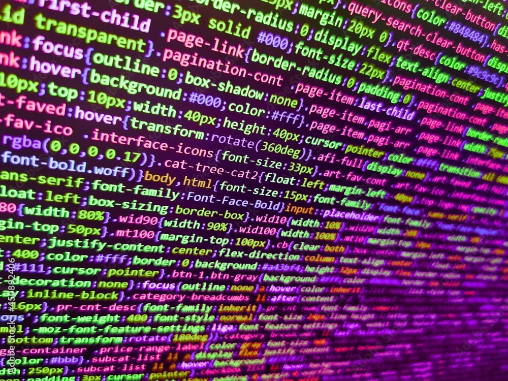 New technology revolution. Web programming and bracket technology background. Application web ...