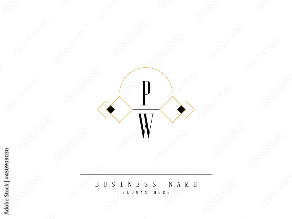 Letter PW Logo, Diamond pw Logo Template with Creative Line Art Concept ...