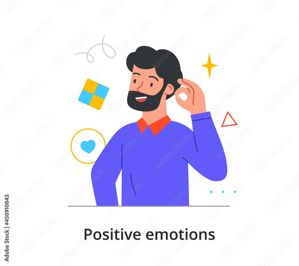 Smiling male character is showing okay gesture with his hand on white ...