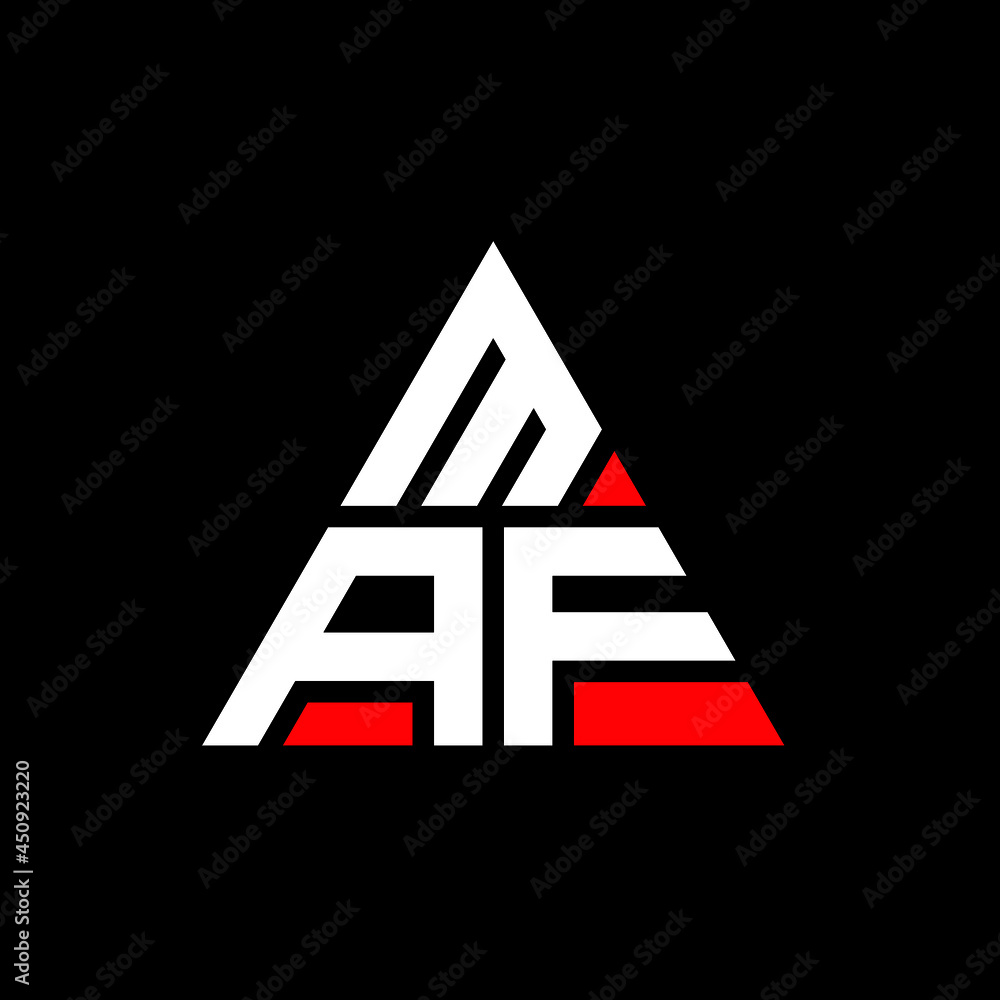 MAF triangle letter logo design with triangle shape. MAF triangle logo ...