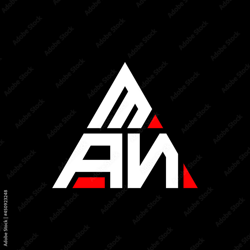 MAN triangle letter logo design with triangle shape. MAN triangle logo ...