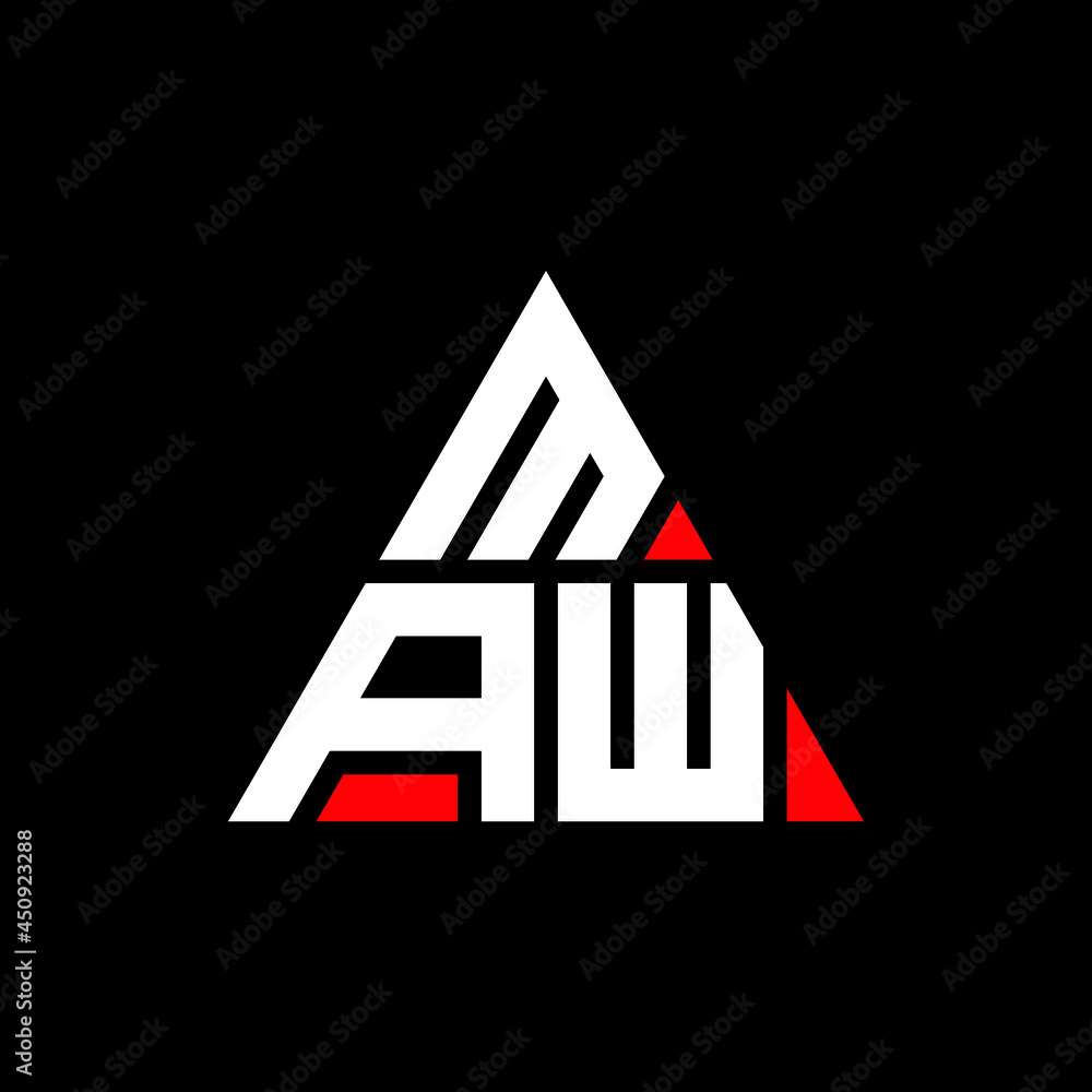 MAW triangle letter logo design with triangle shape. MAW triangle logo ...