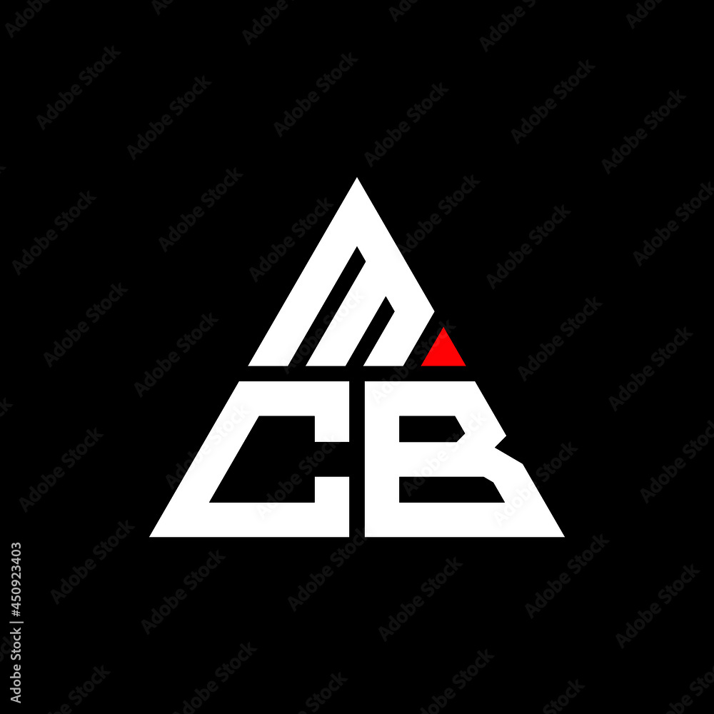 MCB triangle letter logo design with triangle shape. MCB triangle logo ...