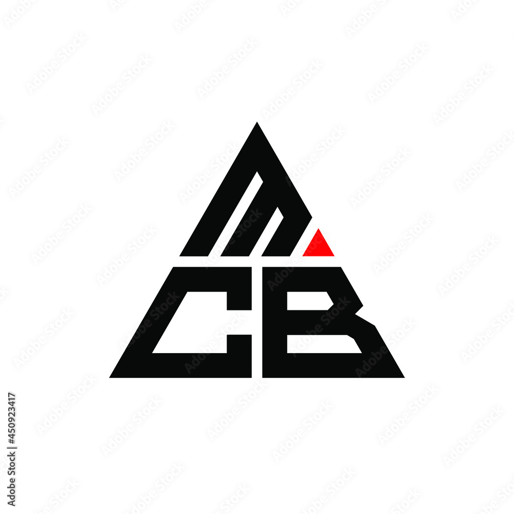 MCB triangle letter logo design with triangle shape. MCB triangle logo ...