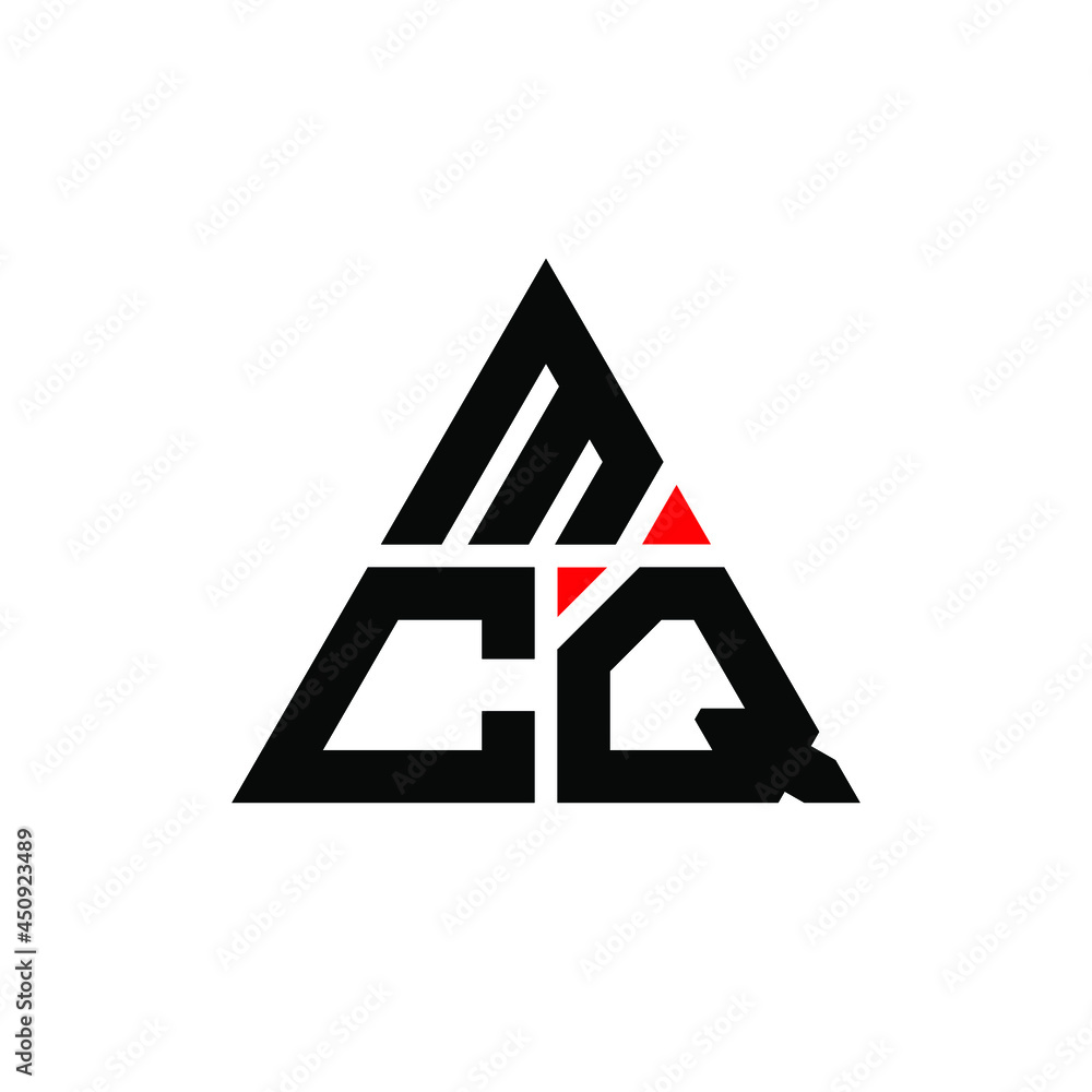 MCQ triangle letter logo design with triangle shape. MCQ triangle logo ...