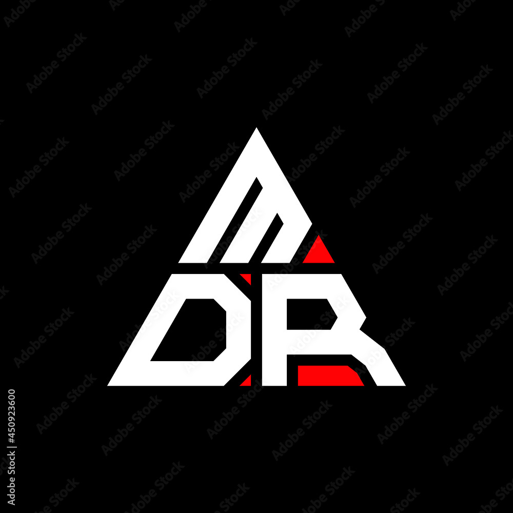 MDR triangle letter logo design with triangle shape. MDR triangle logo ...