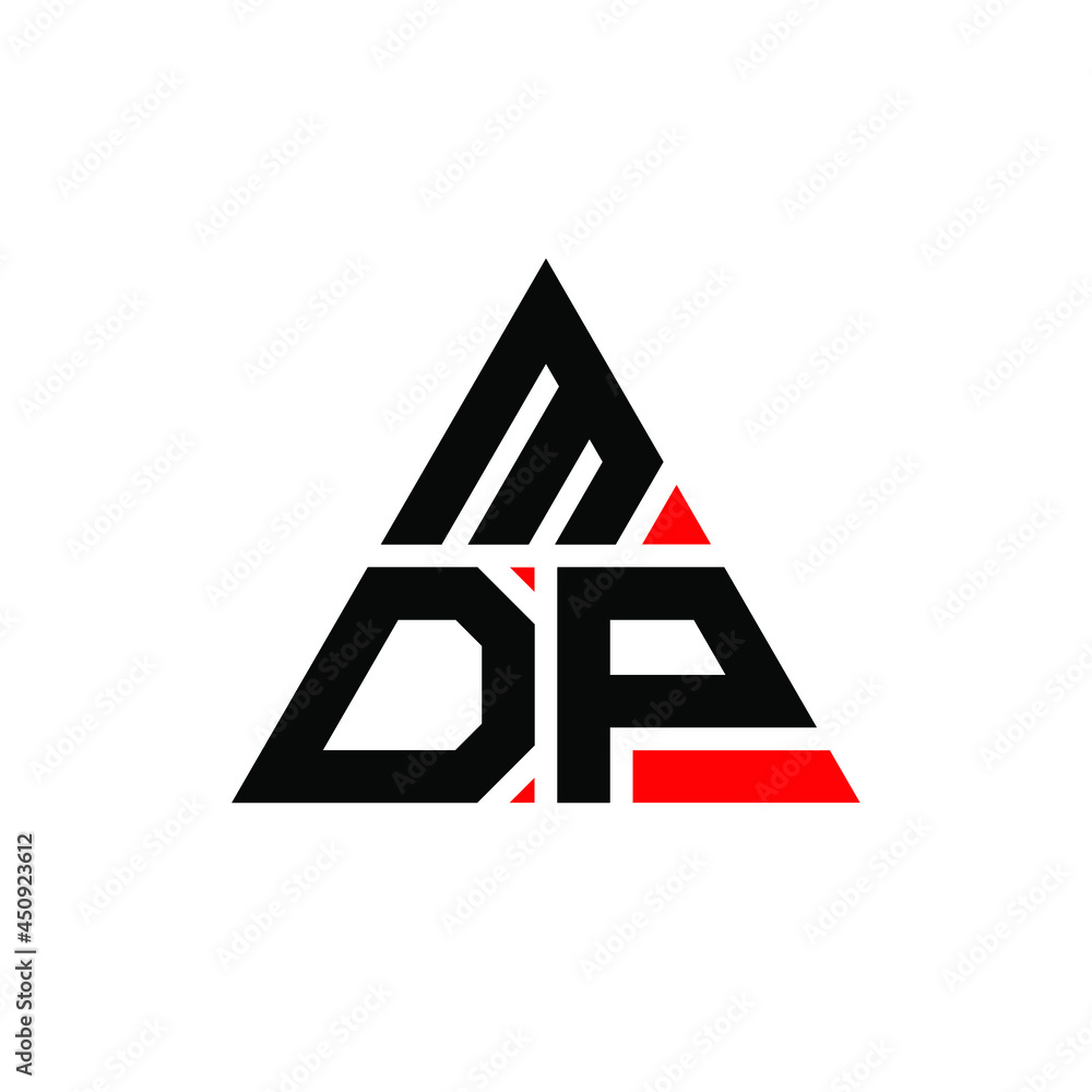 MDP triangle letter logo design with triangle shape. MDP triangle logo ...