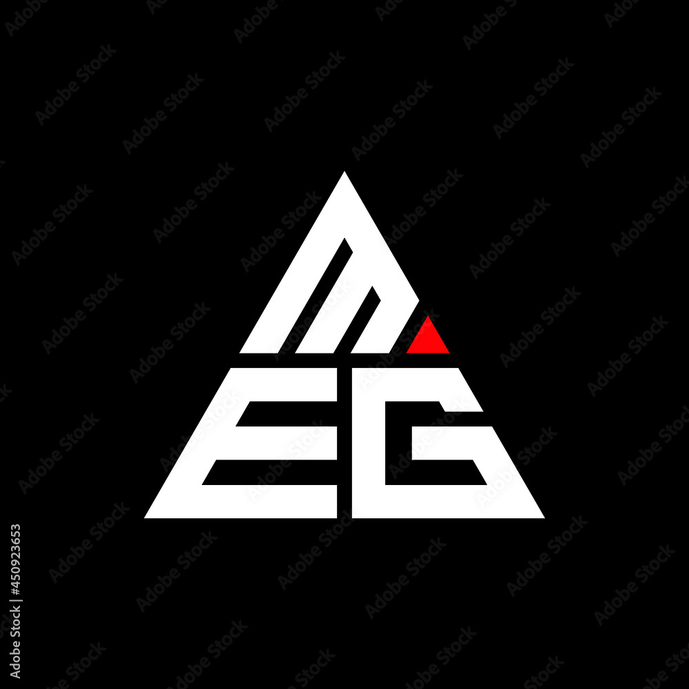 MEG triangle letter logo design with triangle shape. MEG triangle logo ...