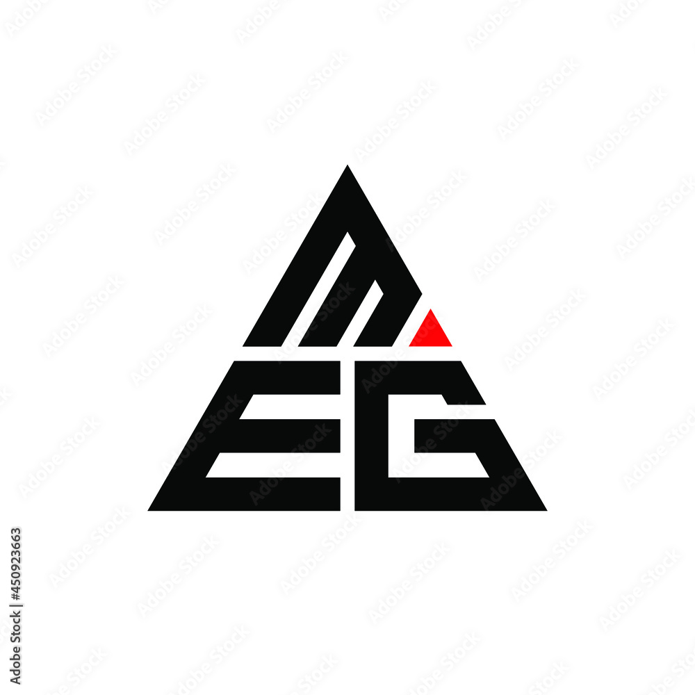 MEG triangle letter logo design with triangle shape. MEG triangle logo ...
