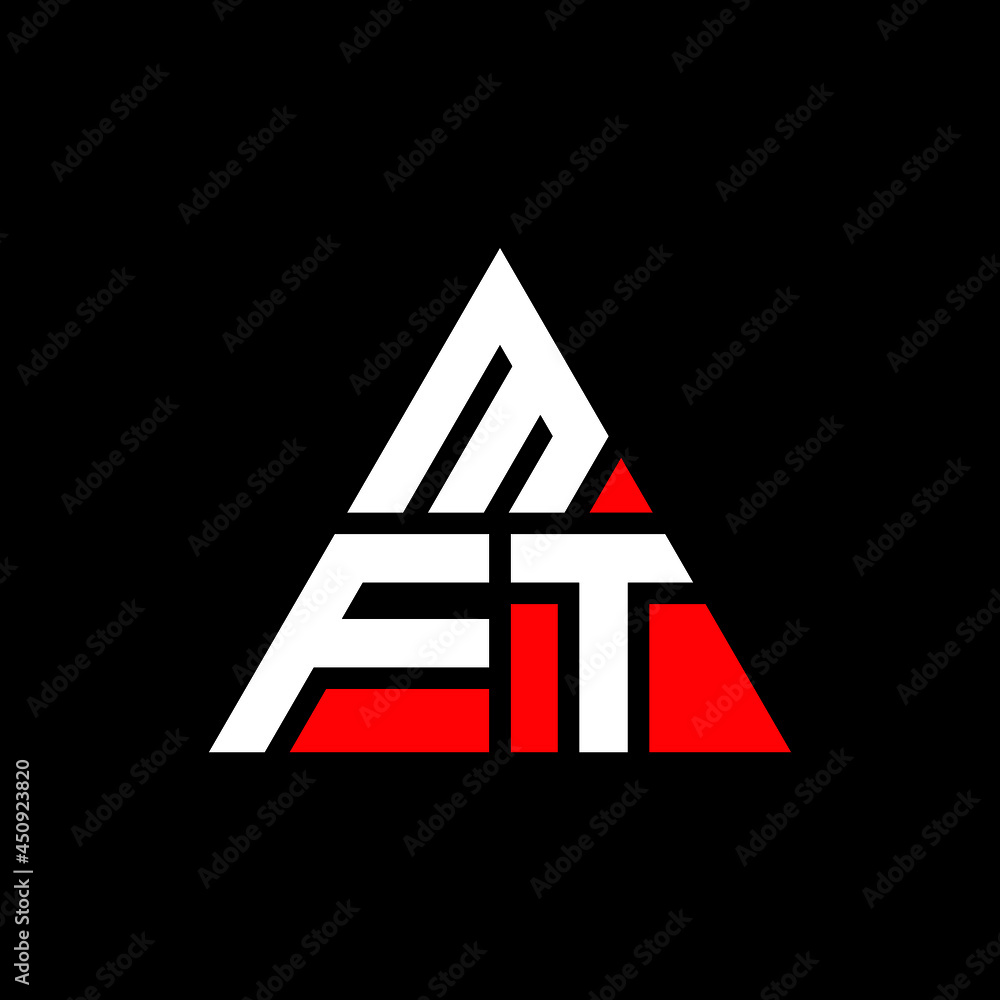 MFT triangle letter logo design with triangle shape. MFT triangle logo ...