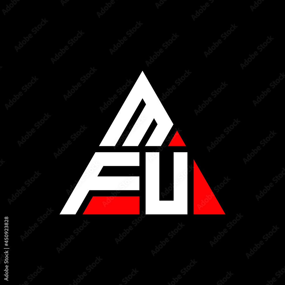 MFU triangle letter logo design with triangle shape. MFU triangle logo ...