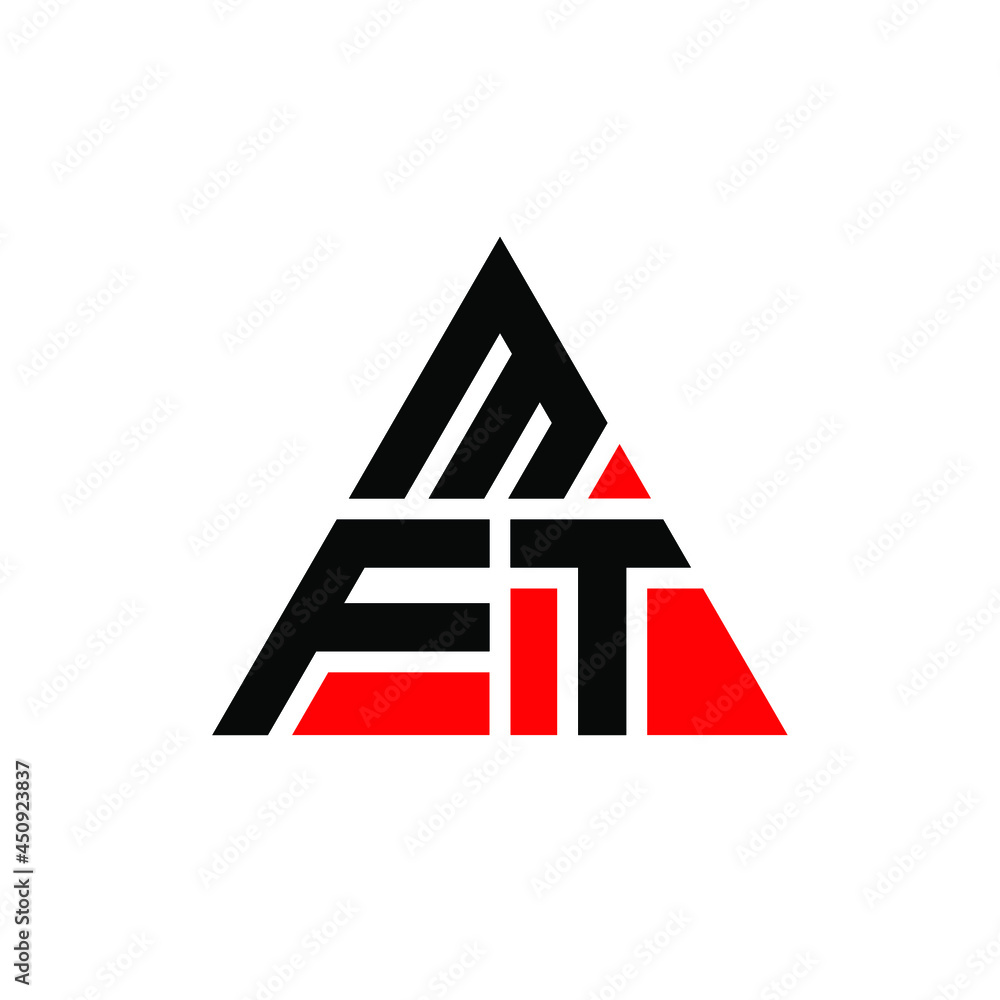 MFT triangle letter logo design with triangle shape. MFT triangle logo ...