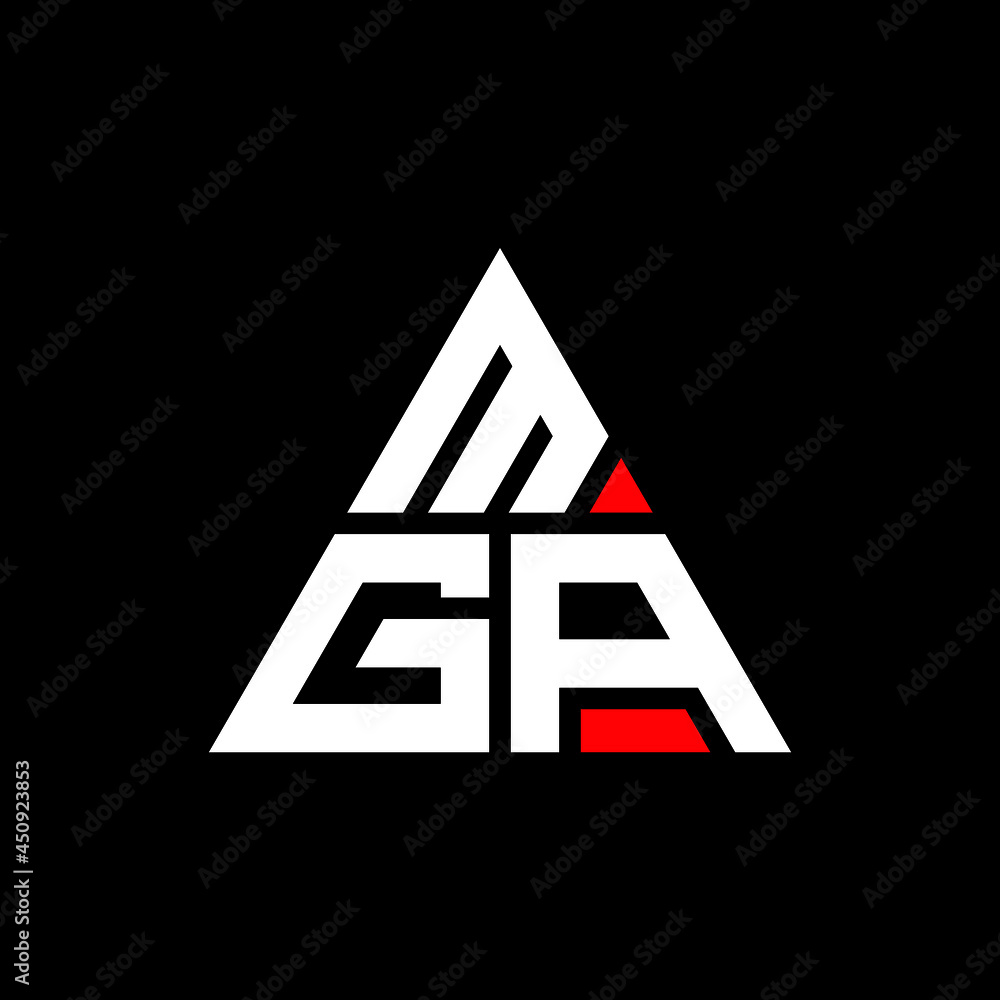 MGA triangle letter logo design with triangle shape. MGA triangle logo ...