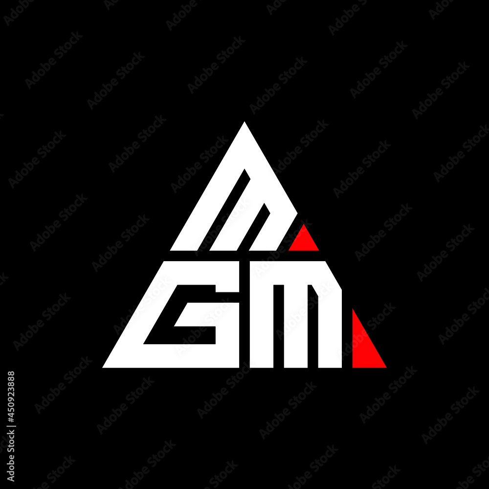 MGM triangle letter logo design with triangle shape. MGM triangle logo ...