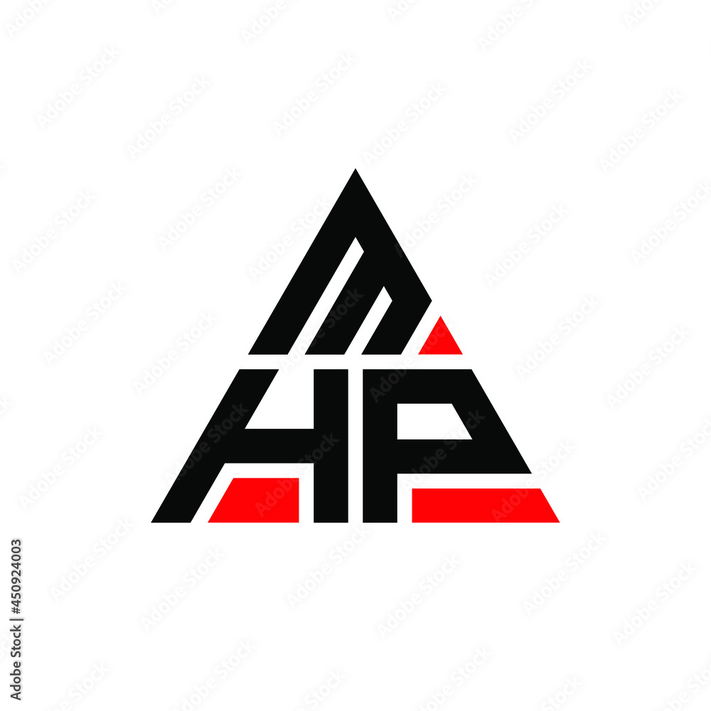 MHP triangle letter logo design with triangle shape. MHP triangle logo ...