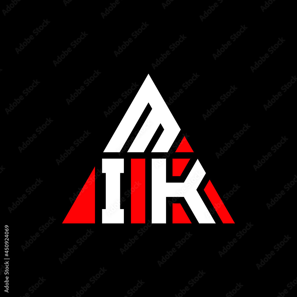 MIK triangle letter logo design with triangle shape. MIK triangle logo ...