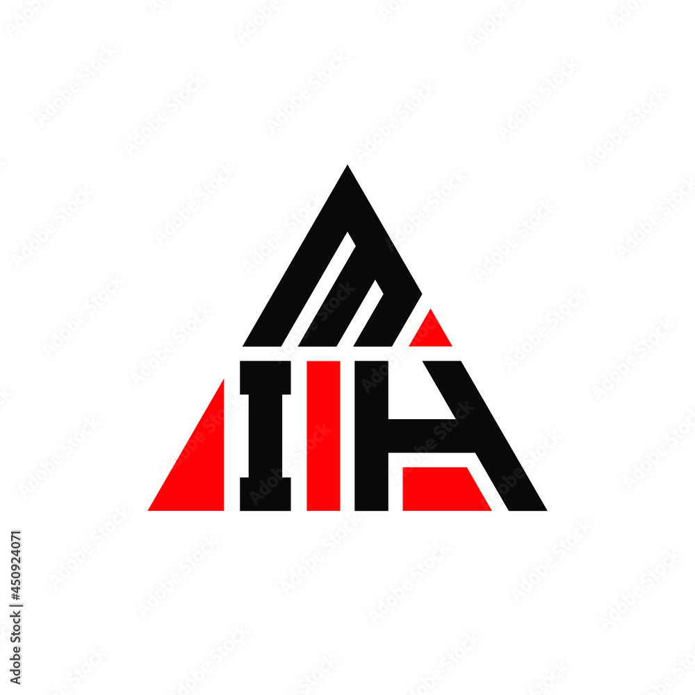 MIH triangle letter logo design with triangle shape. MIH triangle logo ...