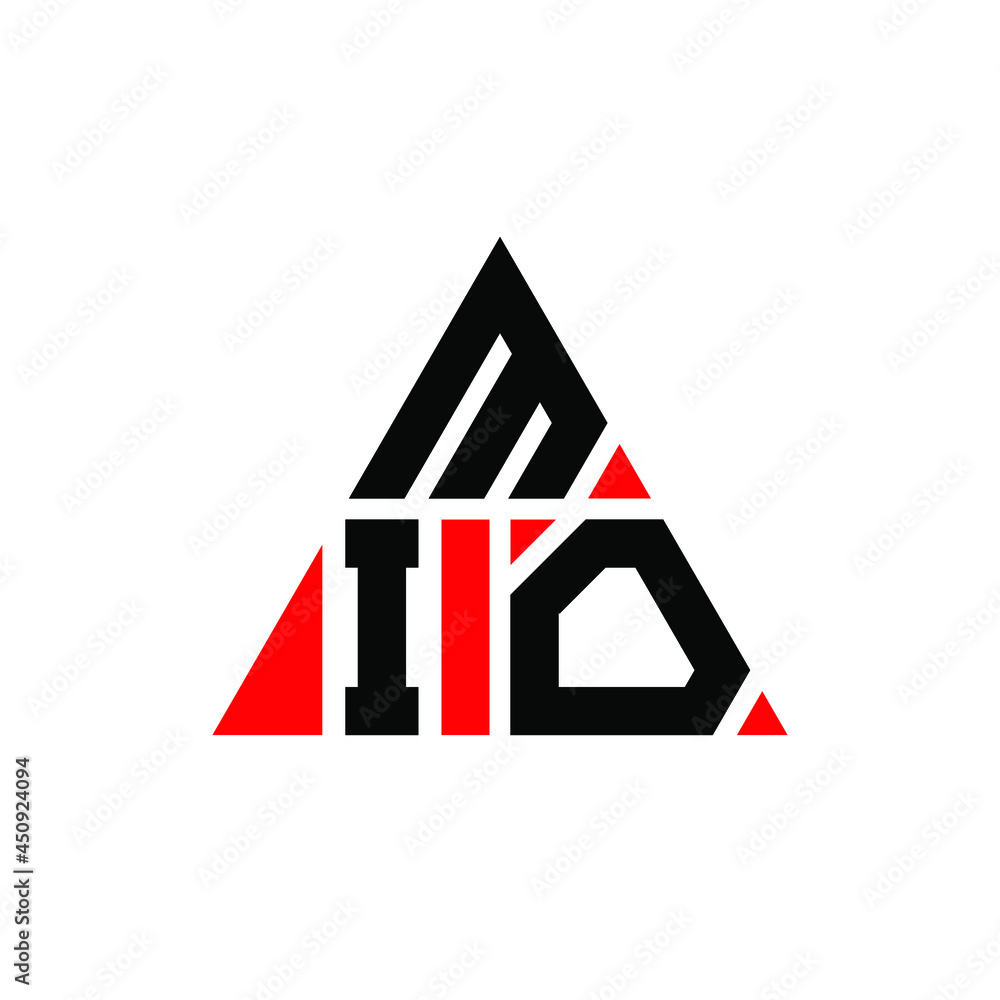MIO triangle letter logo design with triangle shape. MIO triangle logo ...