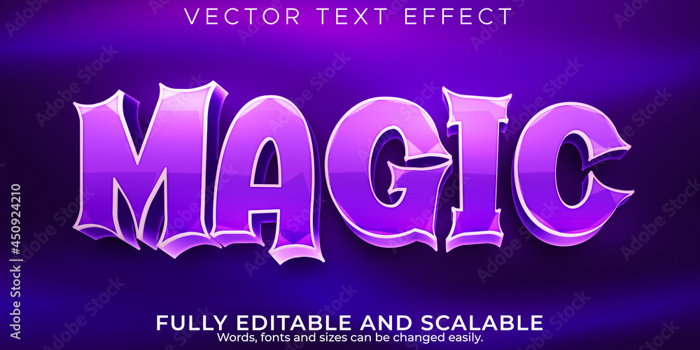 Magic text effect, editable witch and cartoon text style Stock Vector ...