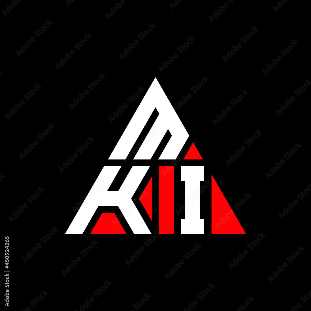 MKI triangle letter logo design with triangle shape. MKI triangle logo ...