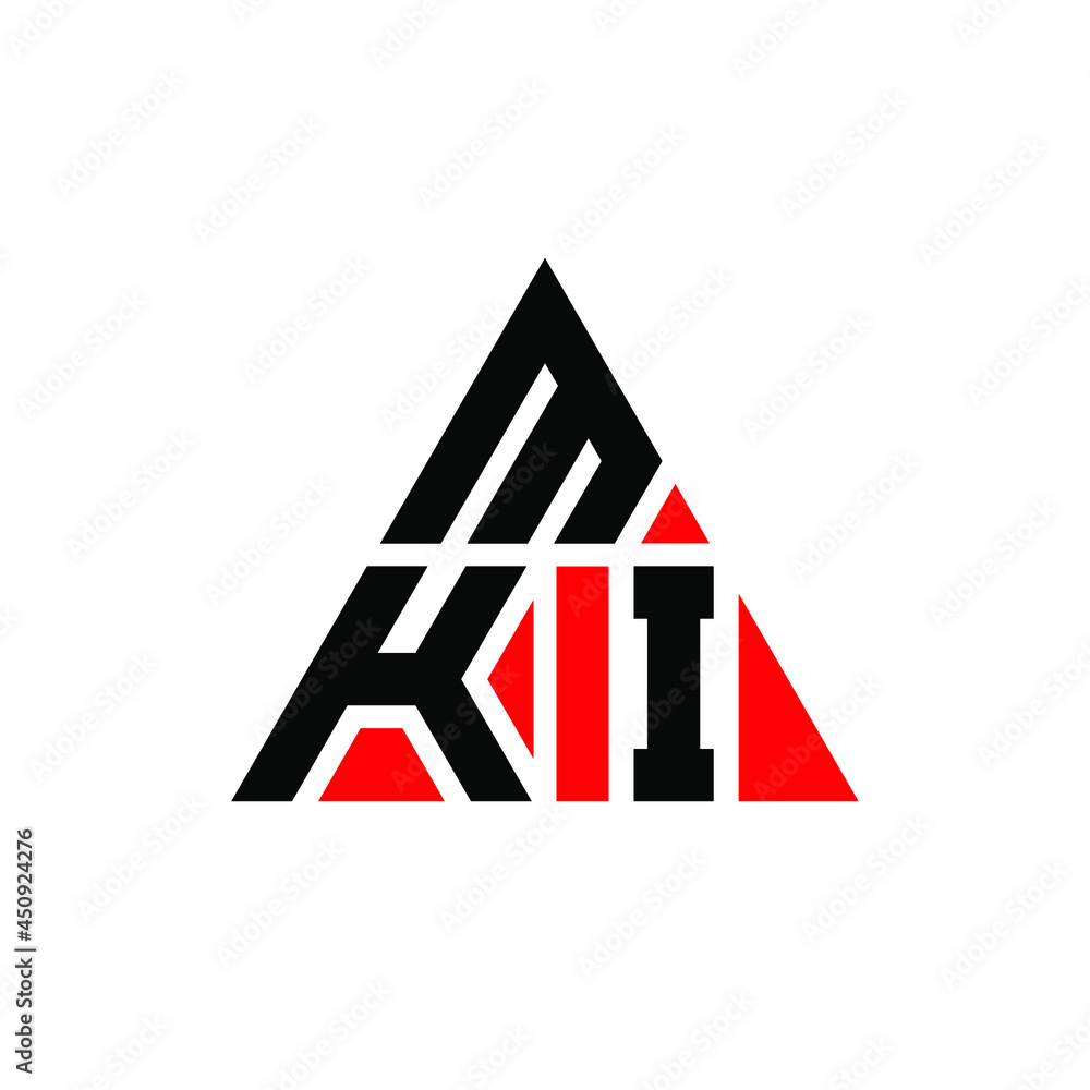 MKI triangle letter logo design with triangle shape. MKI triangle logo ...