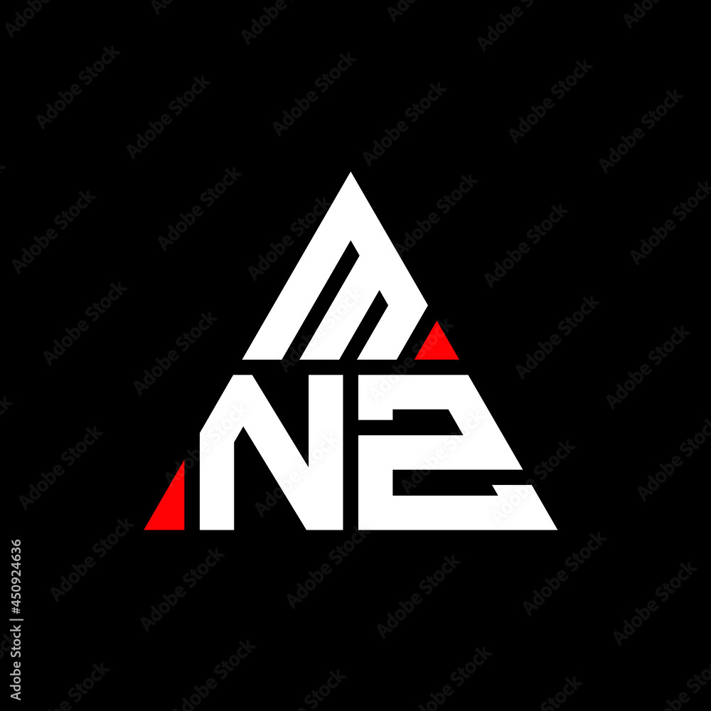 MNZ triangle letter logo design with triangle shape. MNZ triangle logo ...