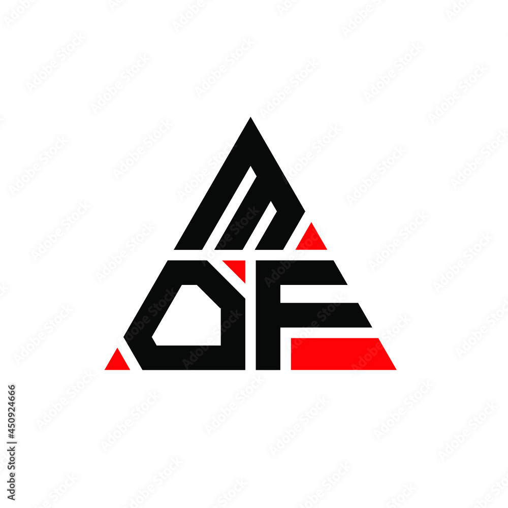 MOF triangle letter logo design with triangle shape. MOF triangle logo ...