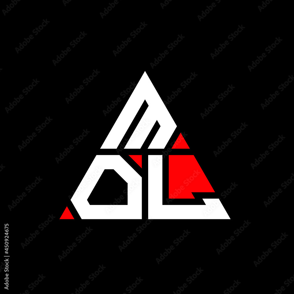 MOL triangle letter logo design with triangle shape. MOL triangle logo ...