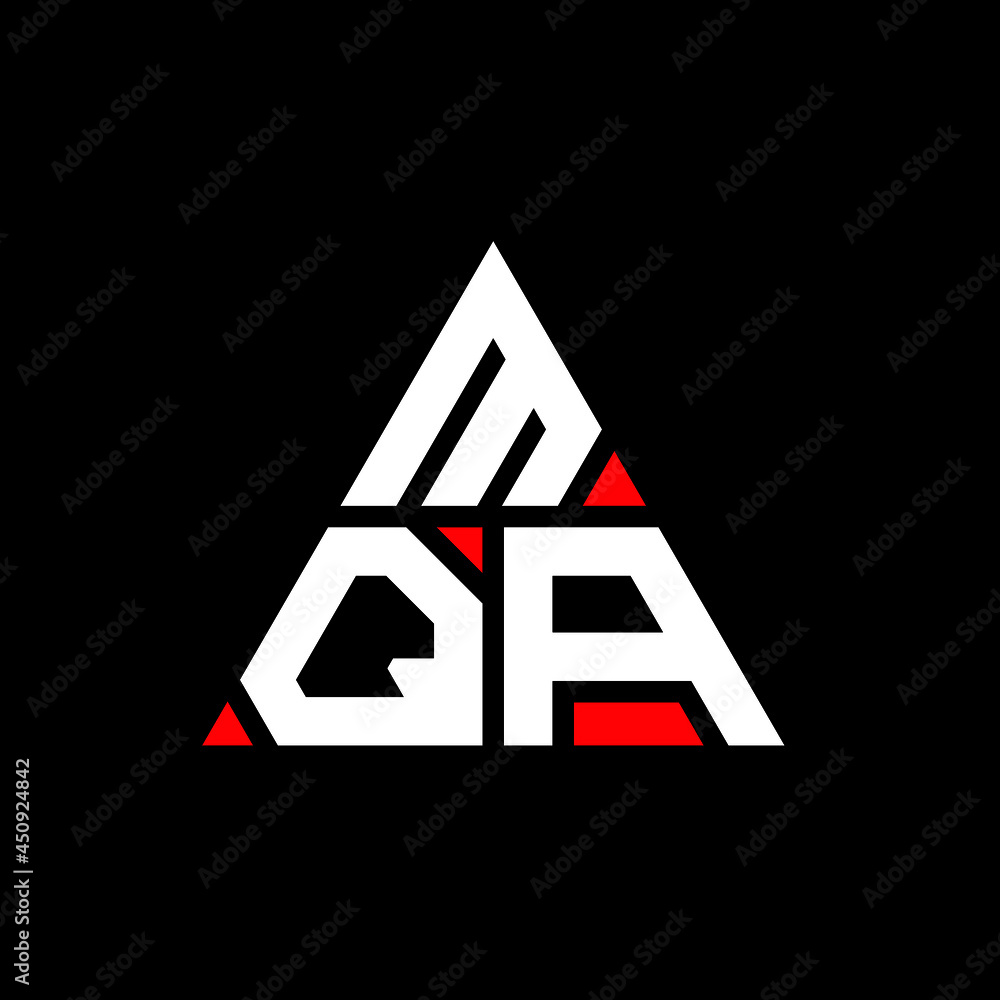 MQA triangle letter logo design with triangle shape. MQA triangle logo ...