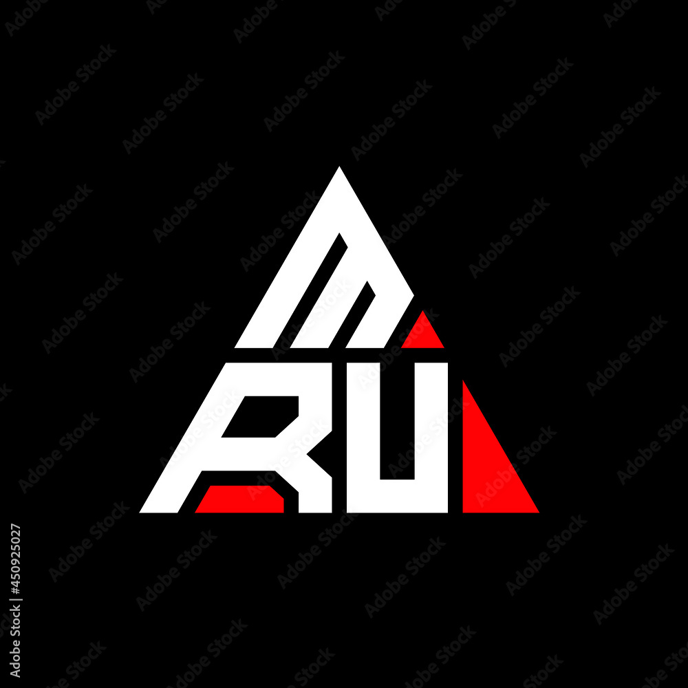 MRU triangle letter logo design with triangle shape. MRU triangle logo ...