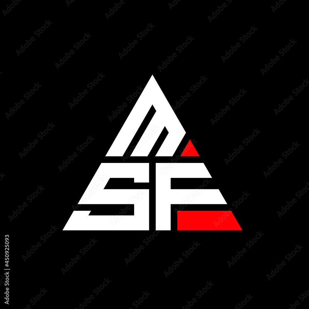 MSF triangle letter logo design with triangle shape. MSF triangle logo ...