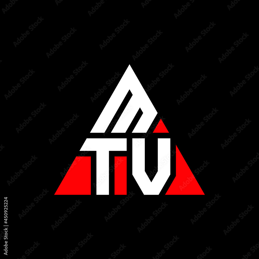MTV triangle letter logo design with triangle shape. MTV triangle logo ...