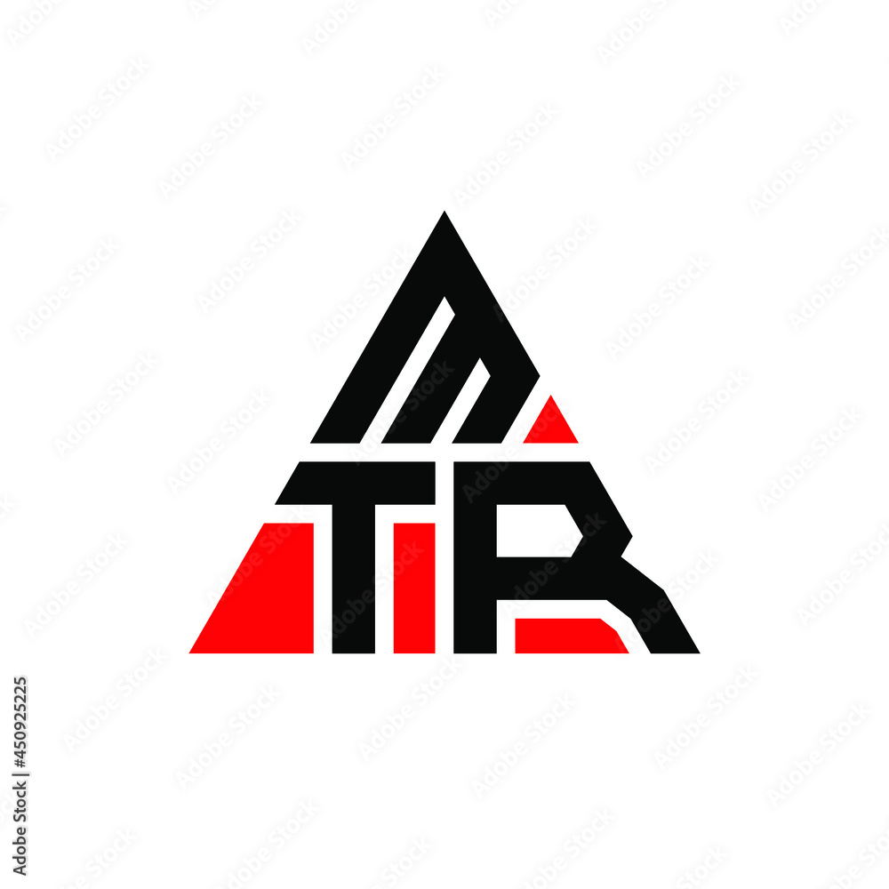 MTR triangle letter logo design with triangle shape. MTR triangle logo ...