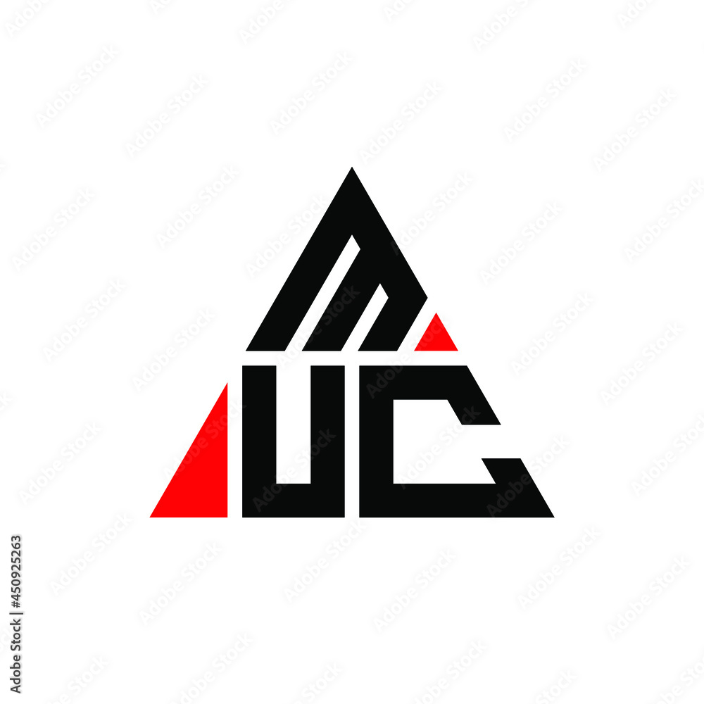 MUC triangle letter logo design with triangle shape. MUC triangle logo ...