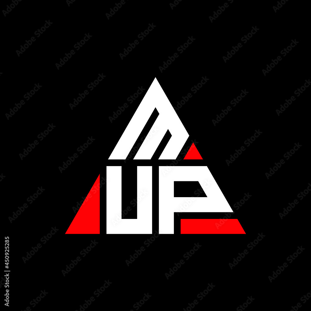MUP triangle letter logo design with triangle shape. MUP triangle logo ...