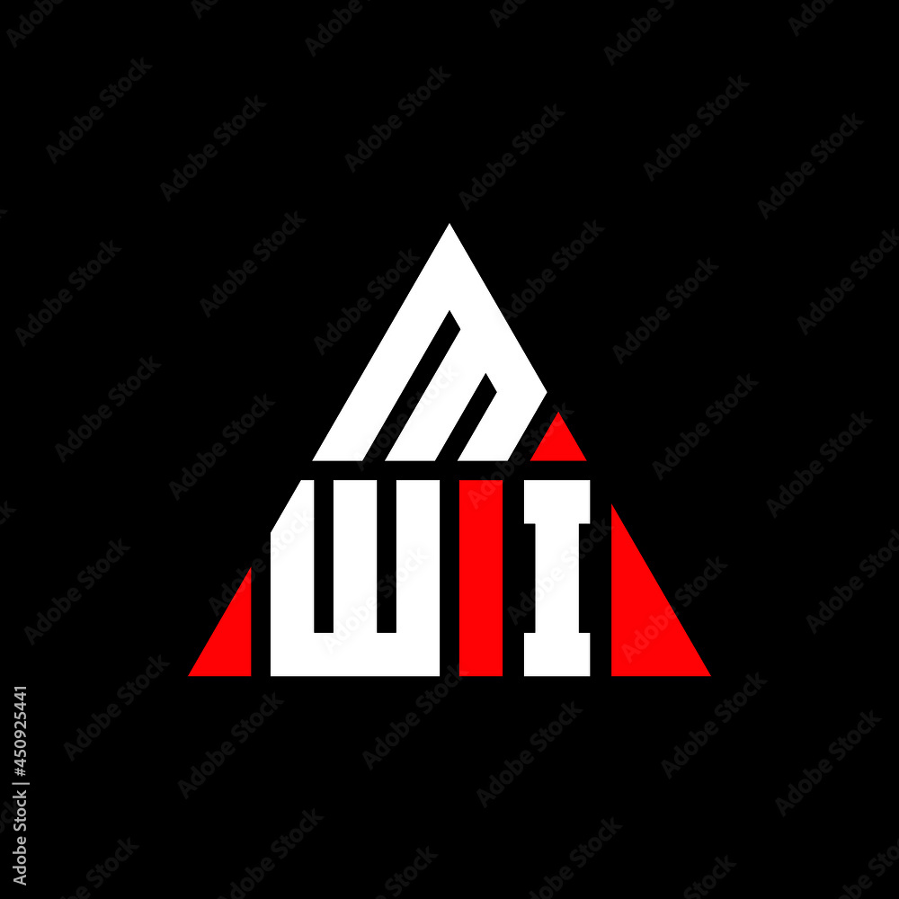 MWI triangle letter logo design with triangle shape. MWI triangle logo ...