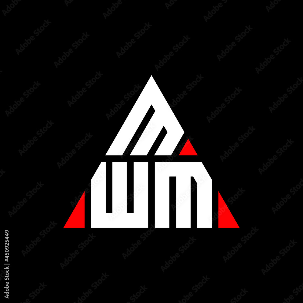 MWM triangle letter logo design with triangle shape. MWM triangle logo ...