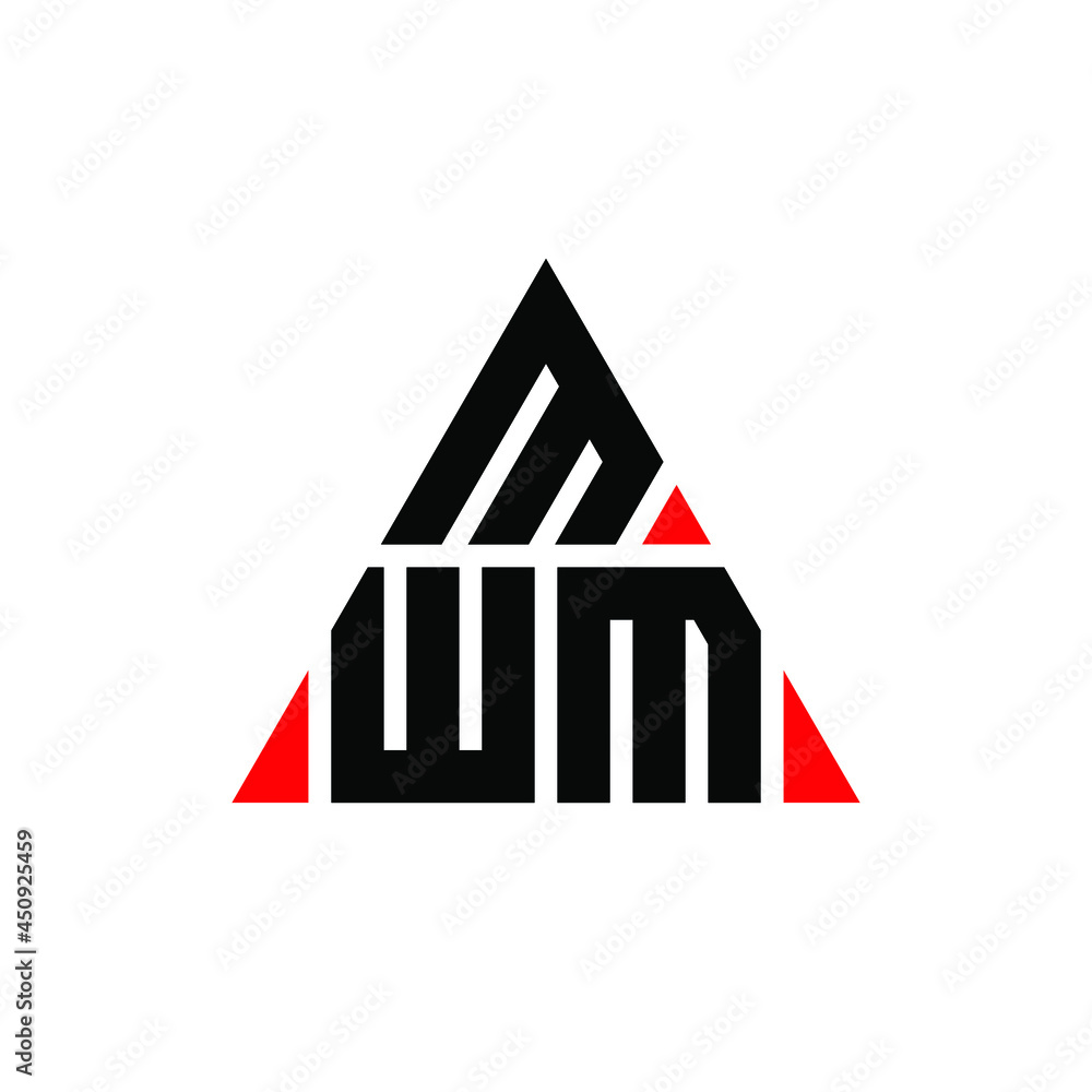 MWM triangle letter logo design with triangle shape. MWM triangle logo ...