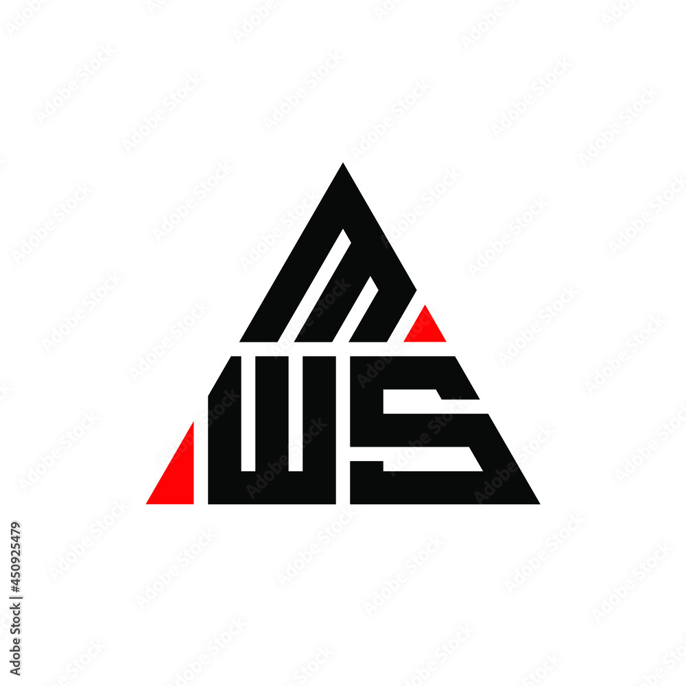 Vetor de MWS triangle letter logo design with triangle shape. MWS ...