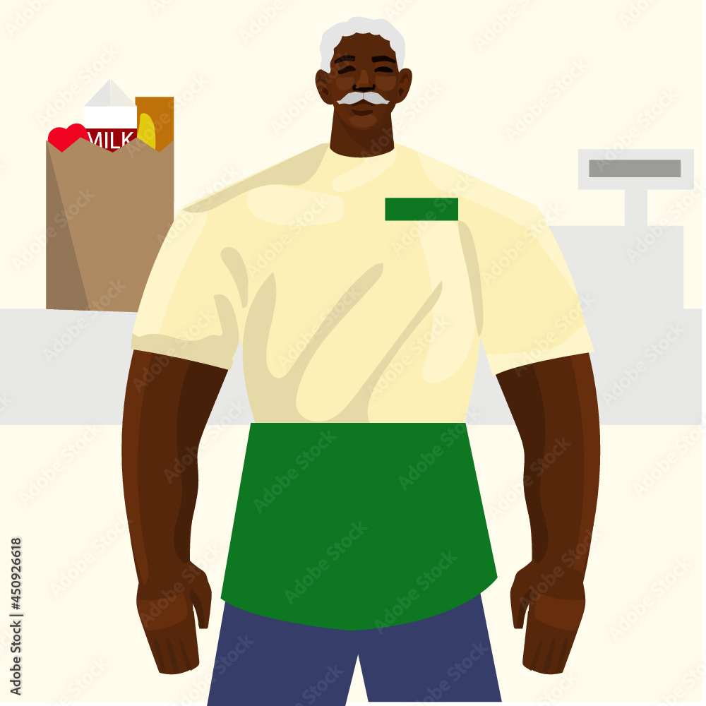 Black store worker Stock Vector | Adobe Stock