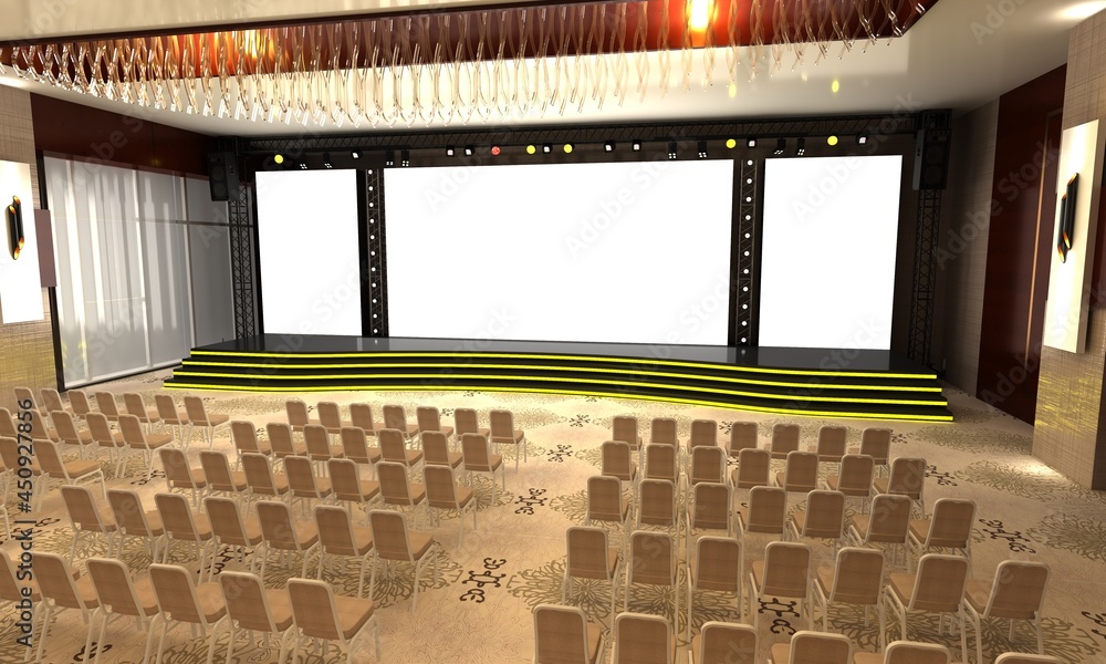 Empty stage design for mockup and corporate identity, display. Platform ...