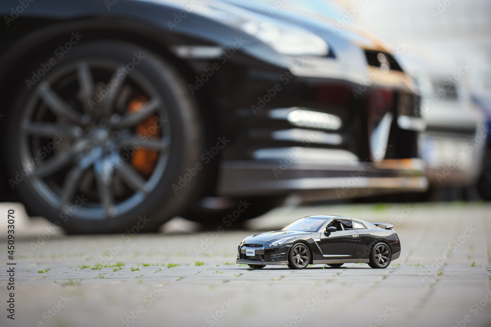 Brno, Czech Republic - May 9 2013: A scale model of the Nissan GT-R ...