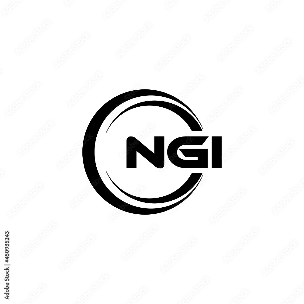 NGI letter logo design with white background in illustrator, vector ...