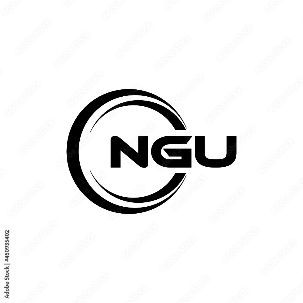 NGU letter logo design with white background in illustrator, vector ...
