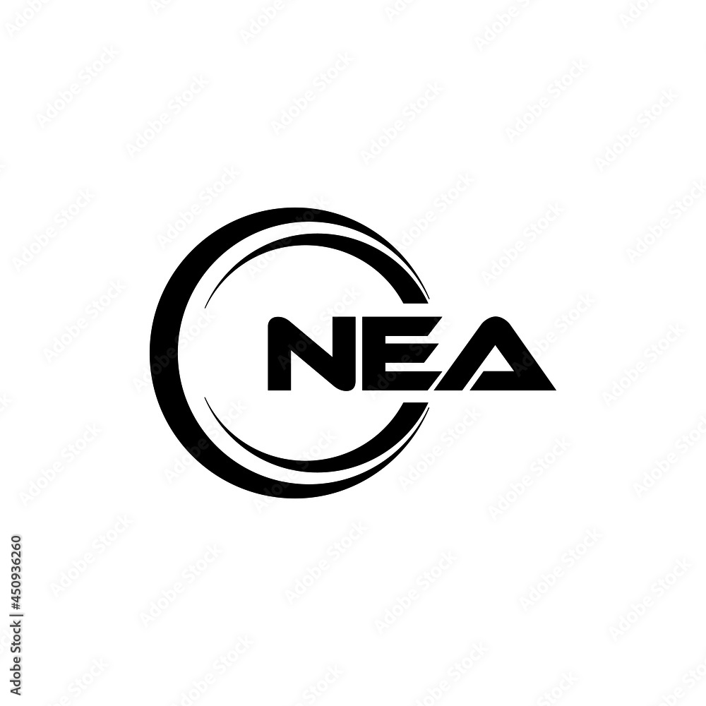 NEA letter logo design with white background in illustrator, vector ...