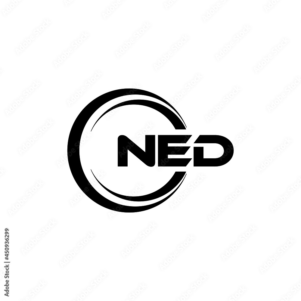 NED letter logo design with white background in illustrator, vector ...