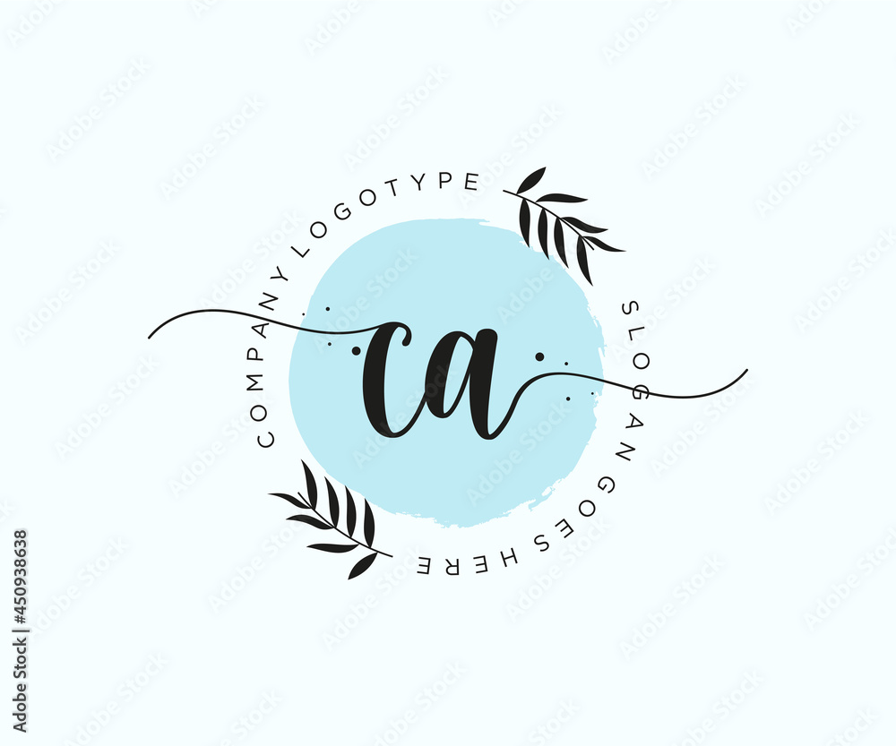 initial CA Feminine logo beauty monogram and elegant logo design ...